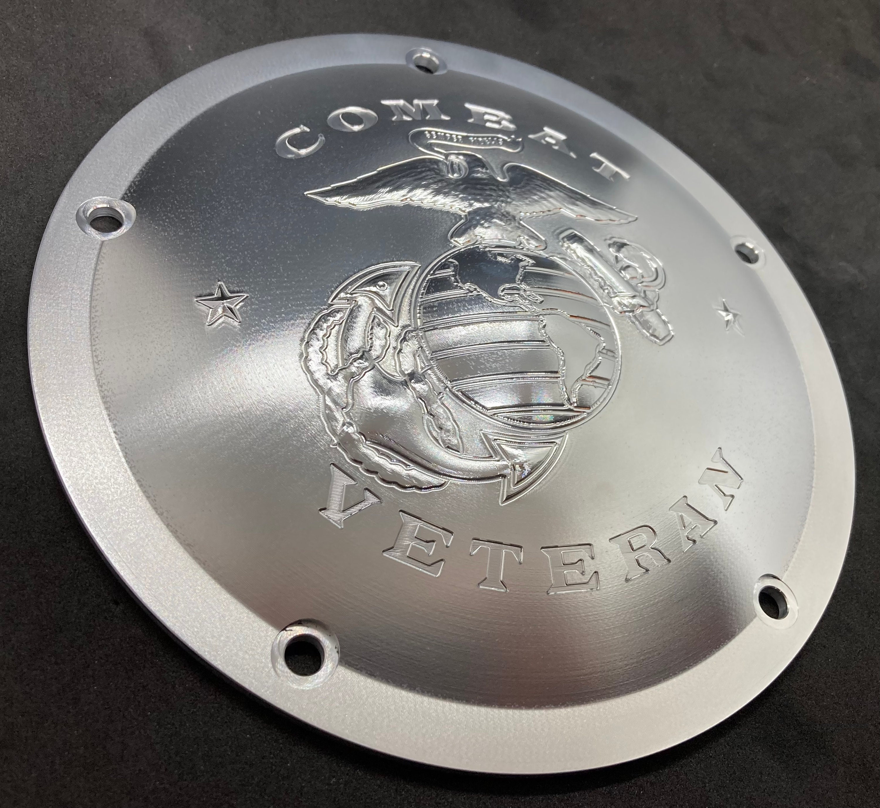 Combat Veteran 3D CNC Machined Custom Harley & Sportster Primary Derby ...