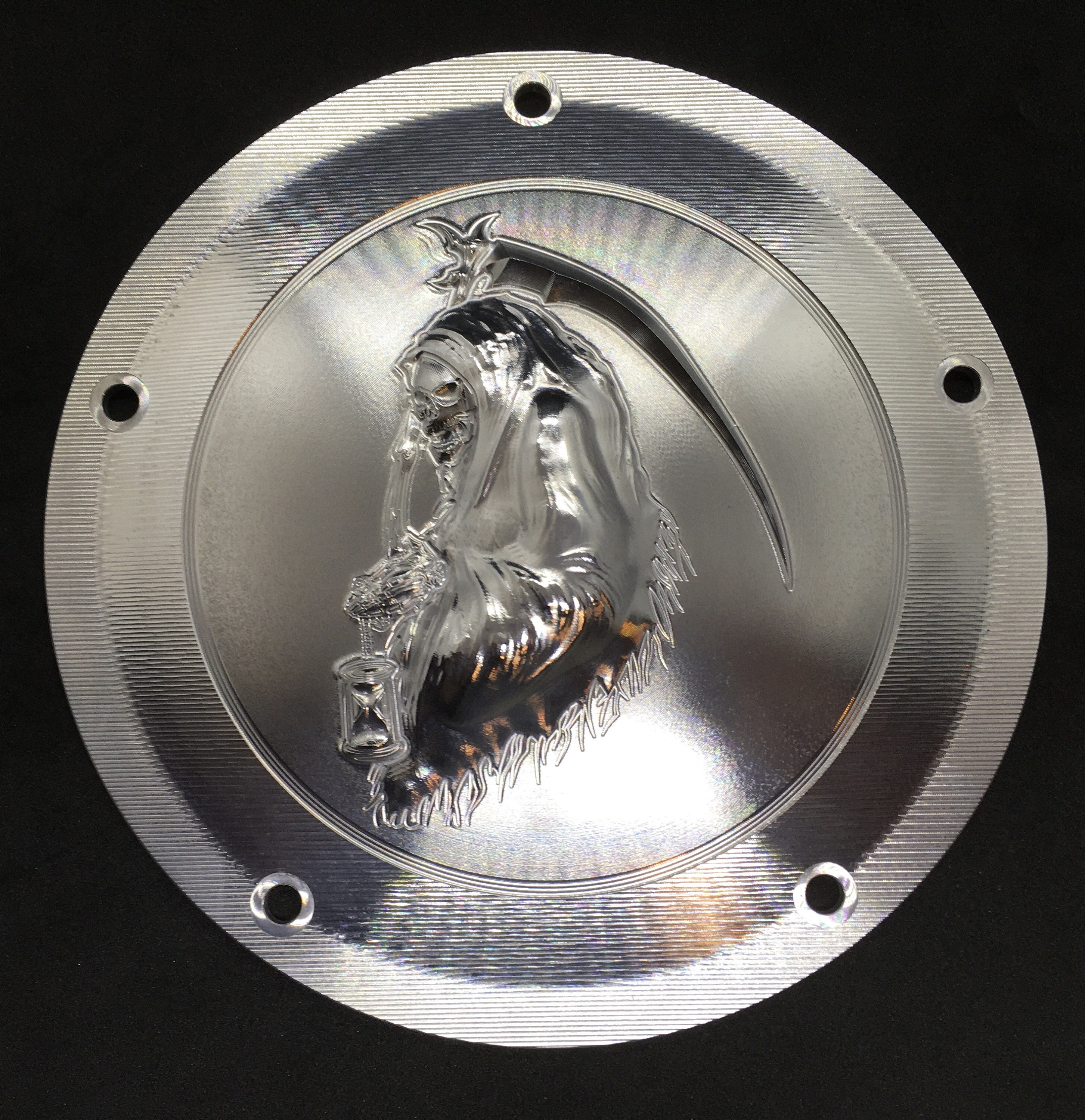 Grim Reaper 3D CNC Machined Custom Harley & Sportster Primary Derby ...