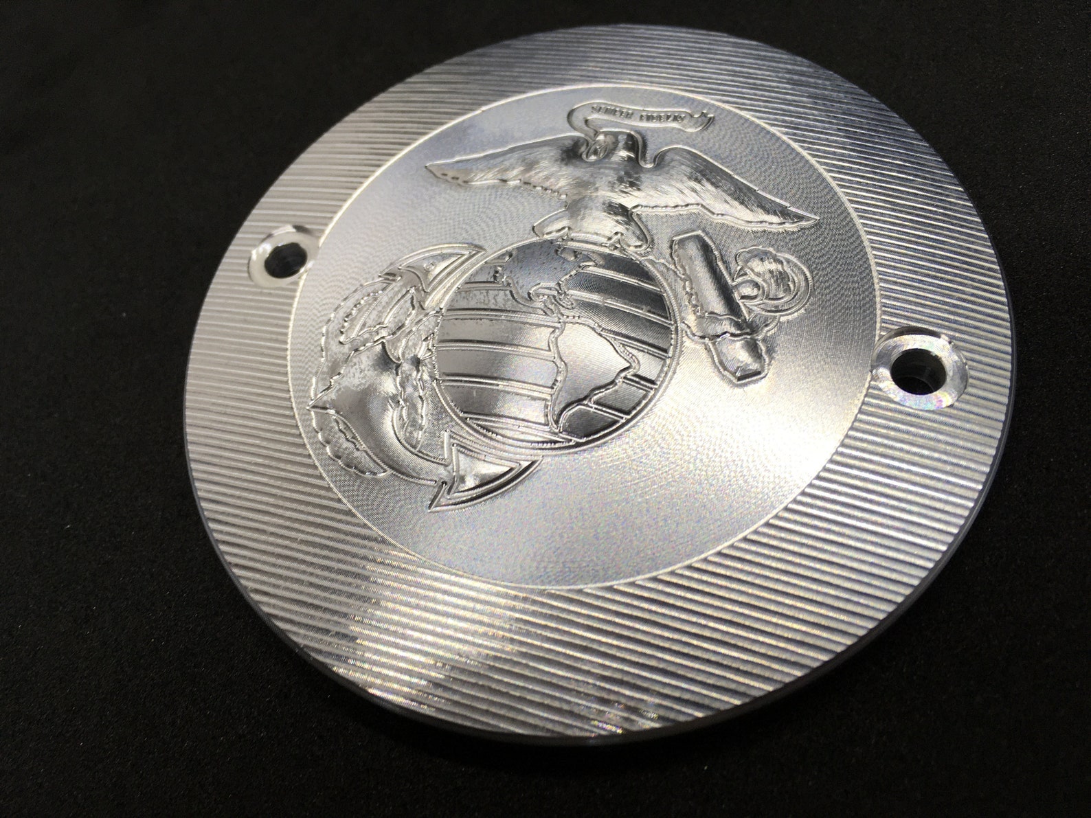 USMC 3D CNC Machined Custom Harley Point & Triumph Primary Covers ...