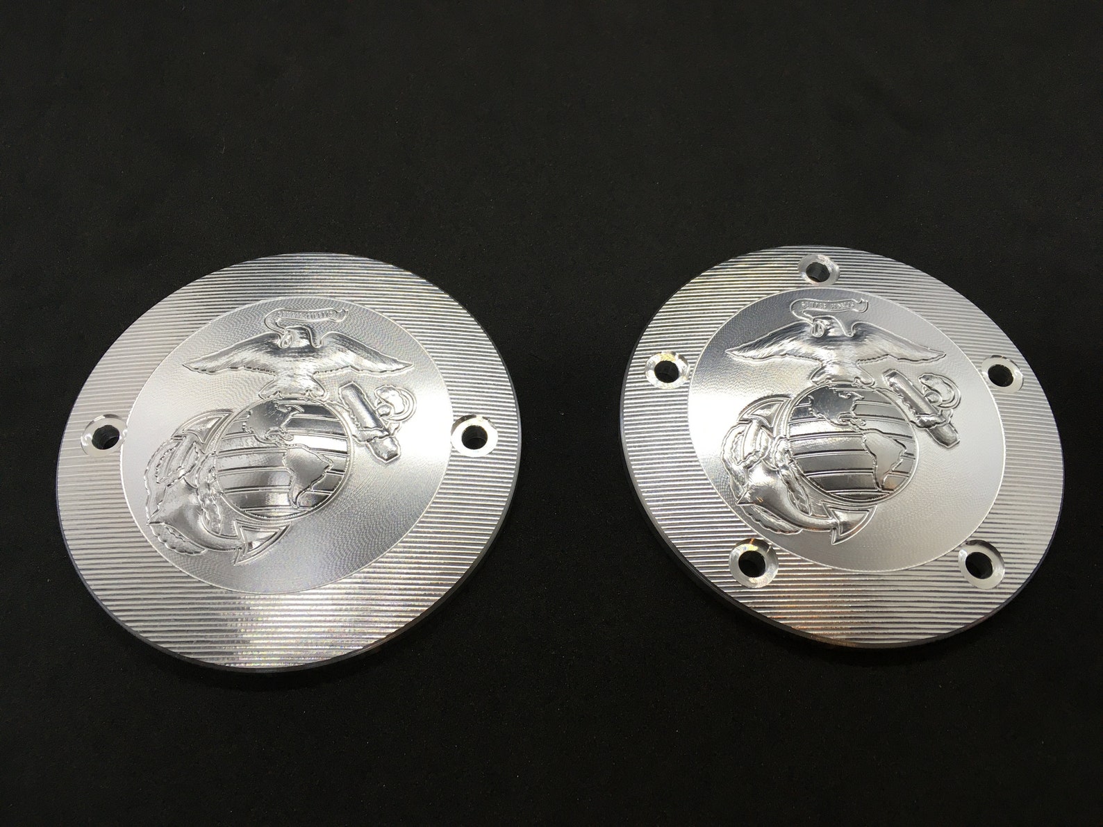 USMC 3D CNC Machined Custom Harley Point & Triumph Primary Covers ...