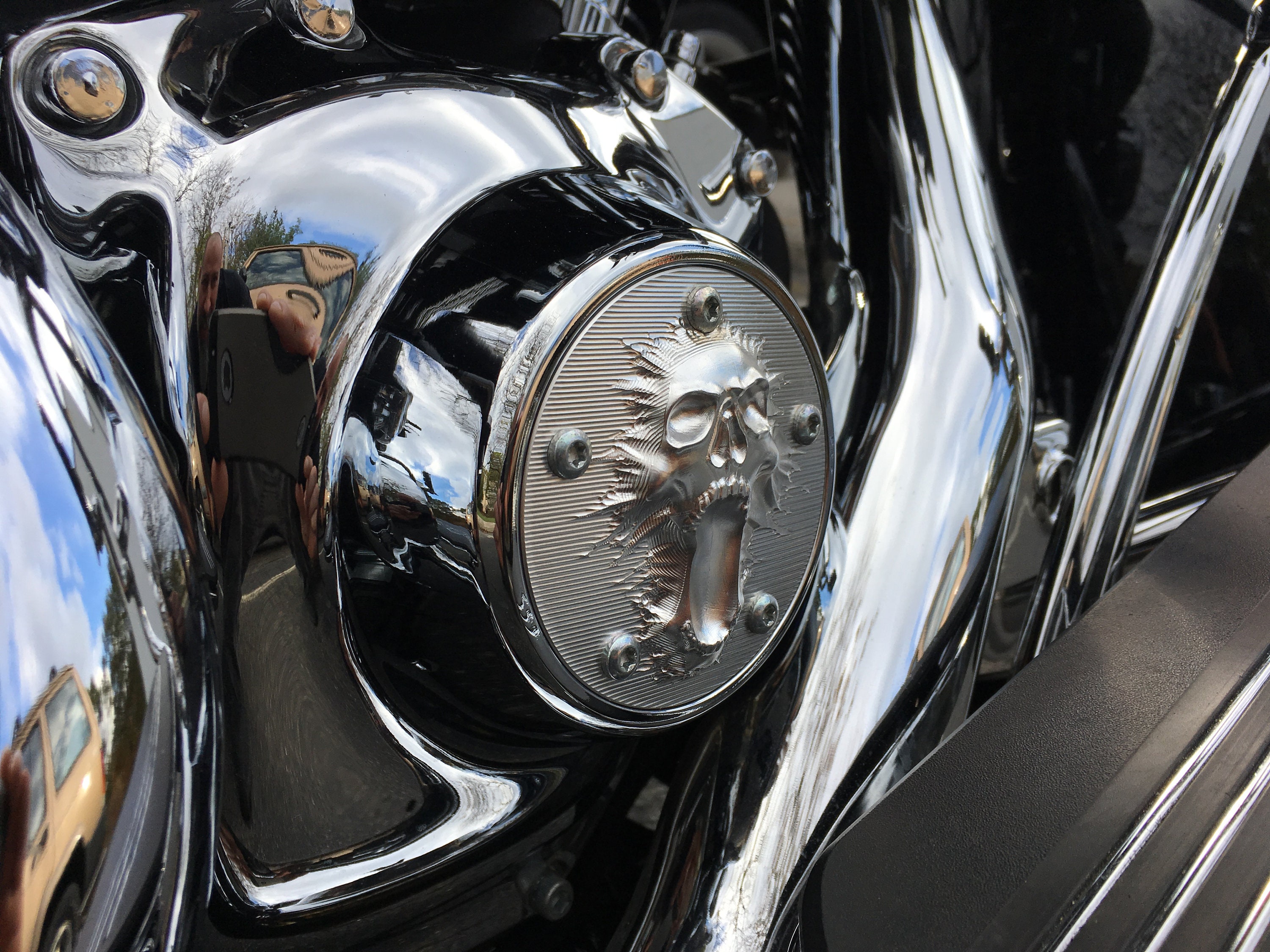 Screaming Skull 3D CNC Machined Custom Harley Point & Triumph Primary ...