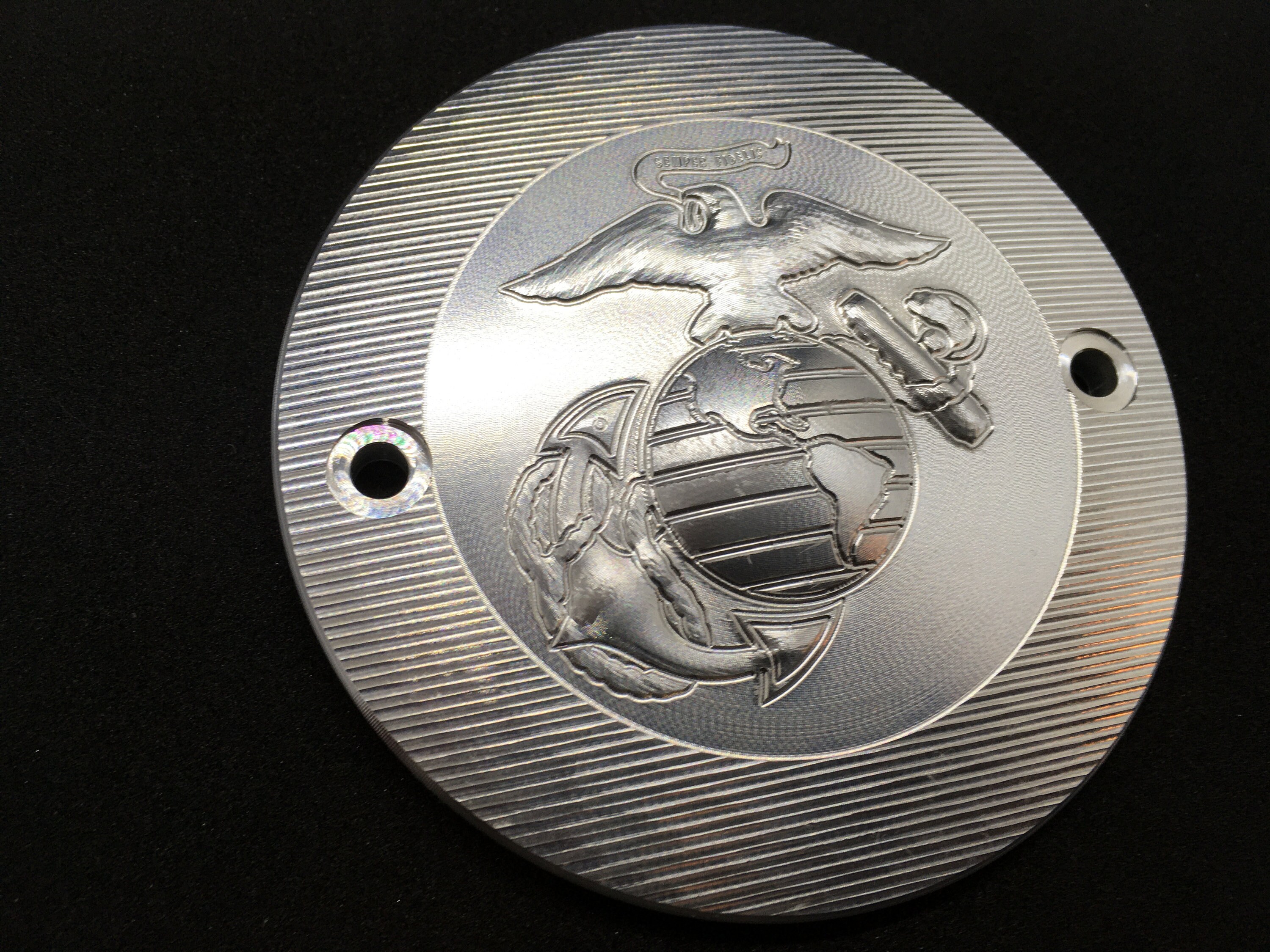 USMC 3D CNC Machined Custom Harley Point & Triumph Primary Covers ...
