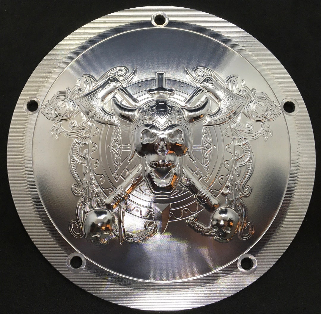 Skull Axe 3D CNC Machined Custom Harley & Sportster Primary Derby ...