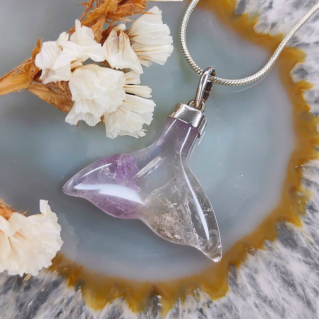 Natural Amethyst Pendant/mermaid Tail Pendant/ Silver 925 - Etsy