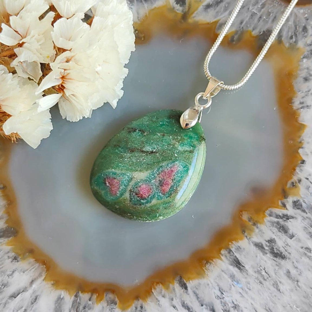 Ruby in Fuchsite Pendant - Etsy