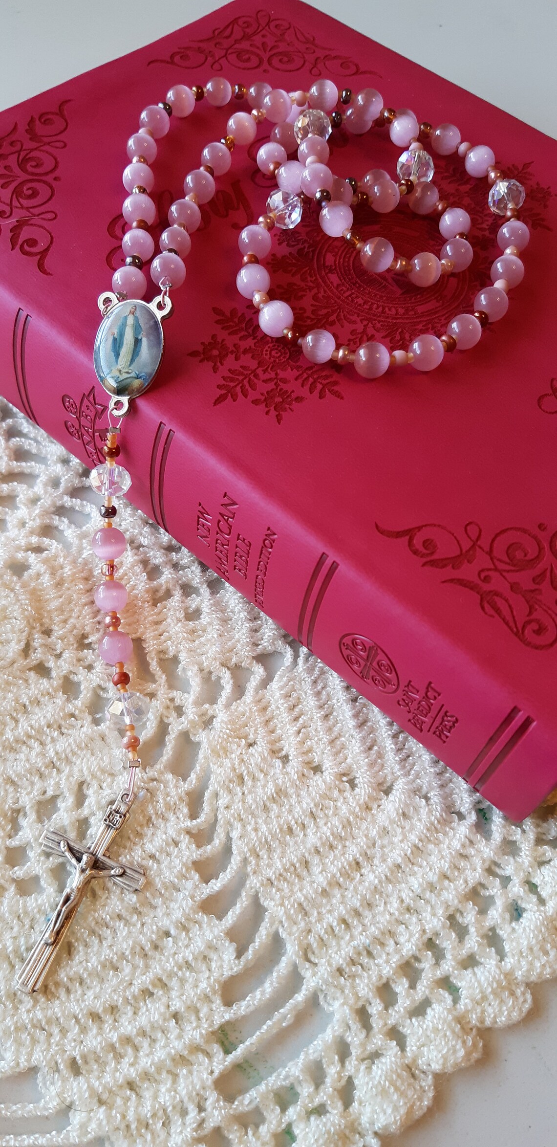 Pretty Pink Our Lady Catholic Rosary - Etsy