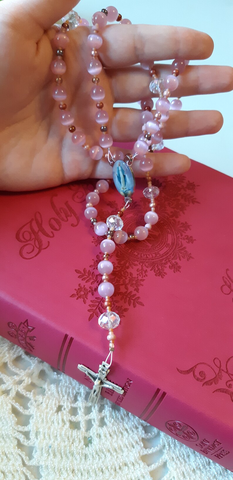 Pretty Pink Our Lady Catholic Rosary - Etsy