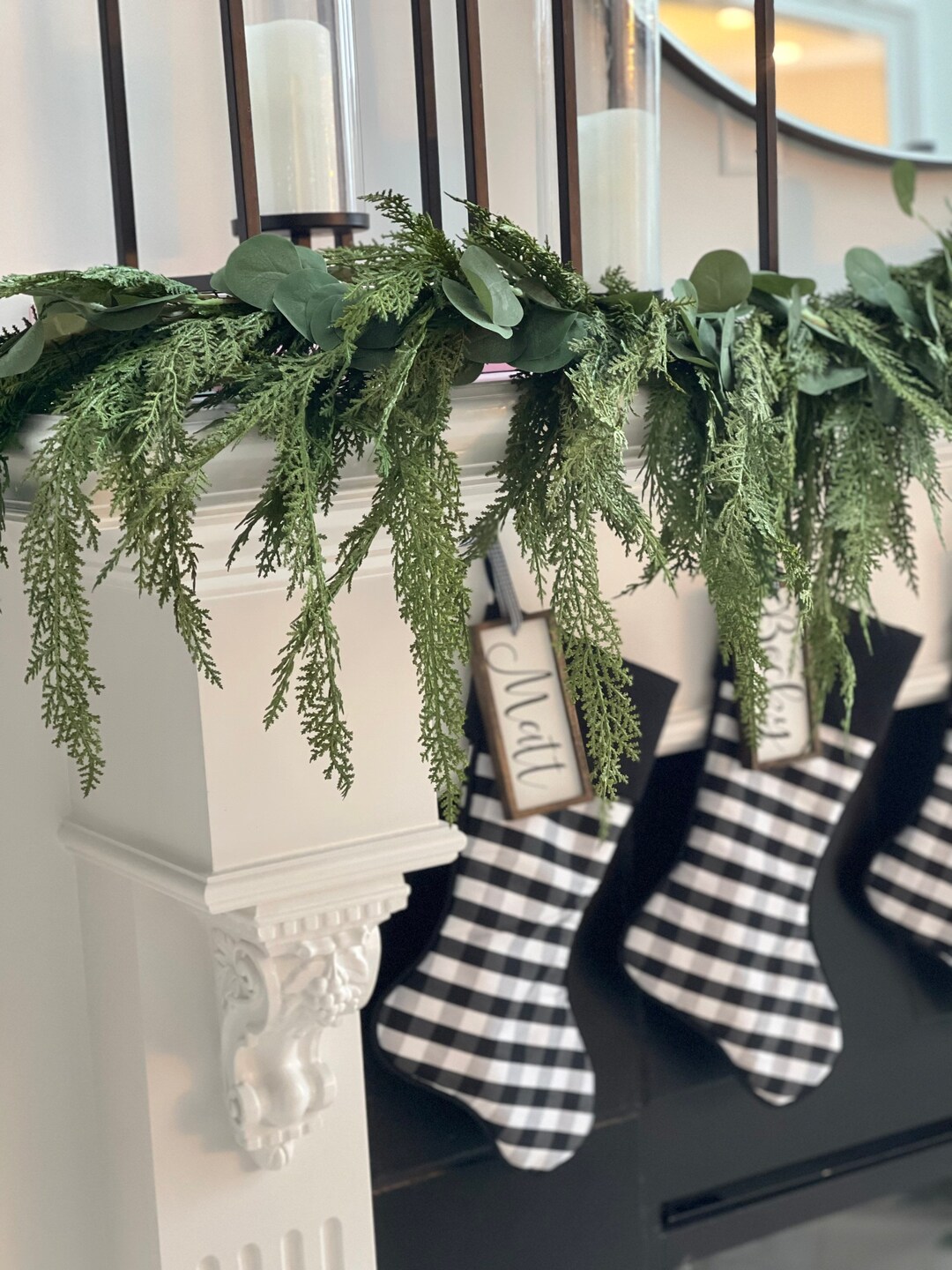 Cedar Eucalyptus Garland-extra Thick Handmade Garlands - Etsy