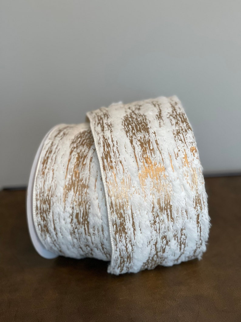 4 Champagne & Fur Ribbon 4 Designer Wired Ribbon 10 - Etsy