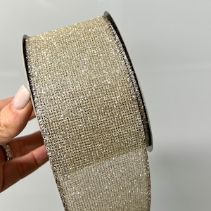 4 X 10 Yards Gold Glitter Mini Mesh Ribbon, 10 Yards, Wired Ribbon ...