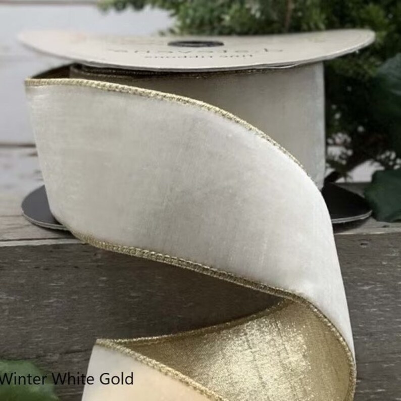 4" Winter White Velvet With Gold Edge by D. Stevens - Etsy
