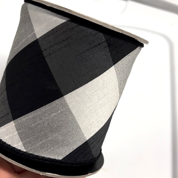 Gray Plaid Ribbon - Etsy