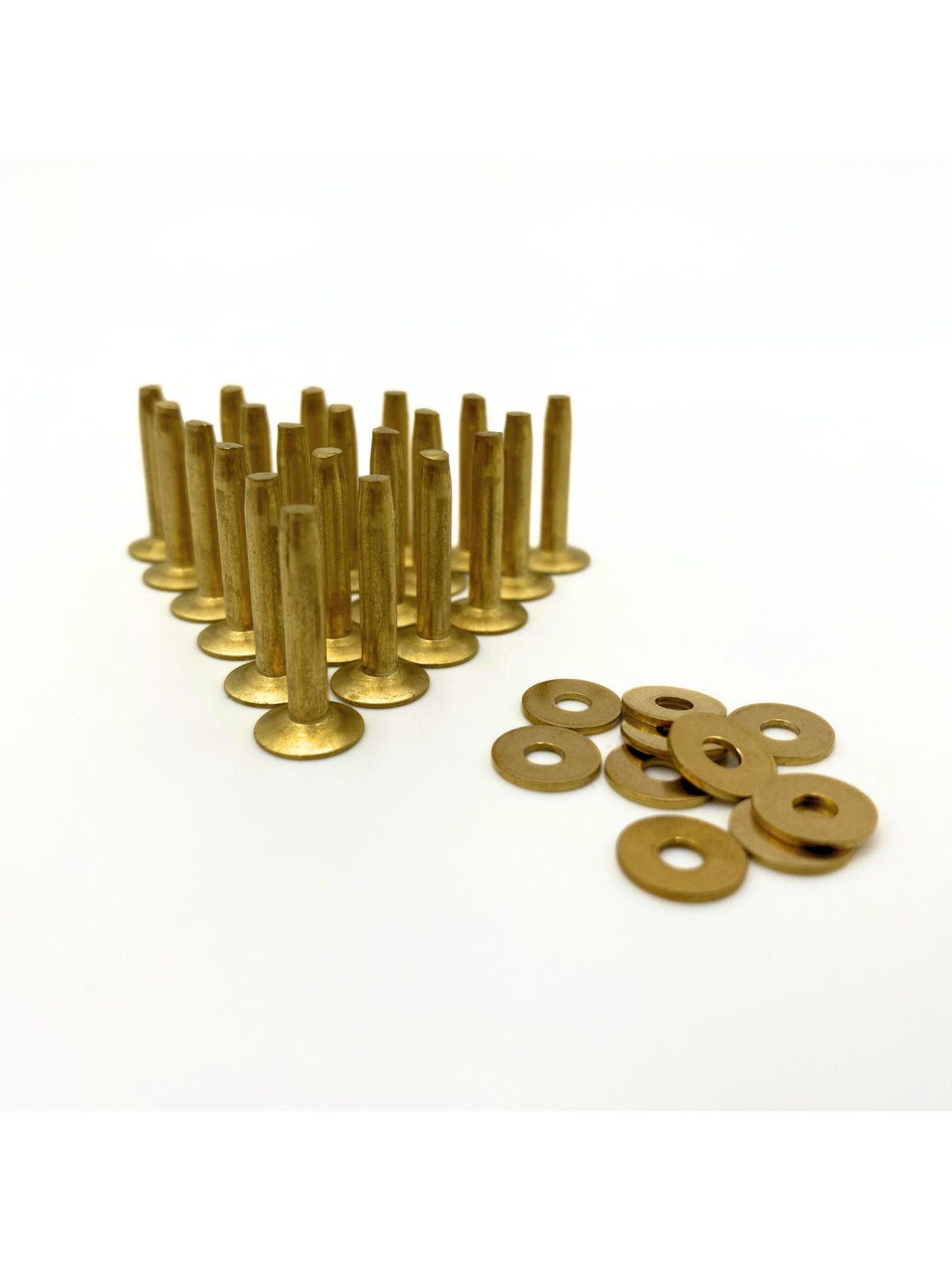 Pack of 10 Brass Rivet and Burrs Brass Rivets Massive With Washer ...