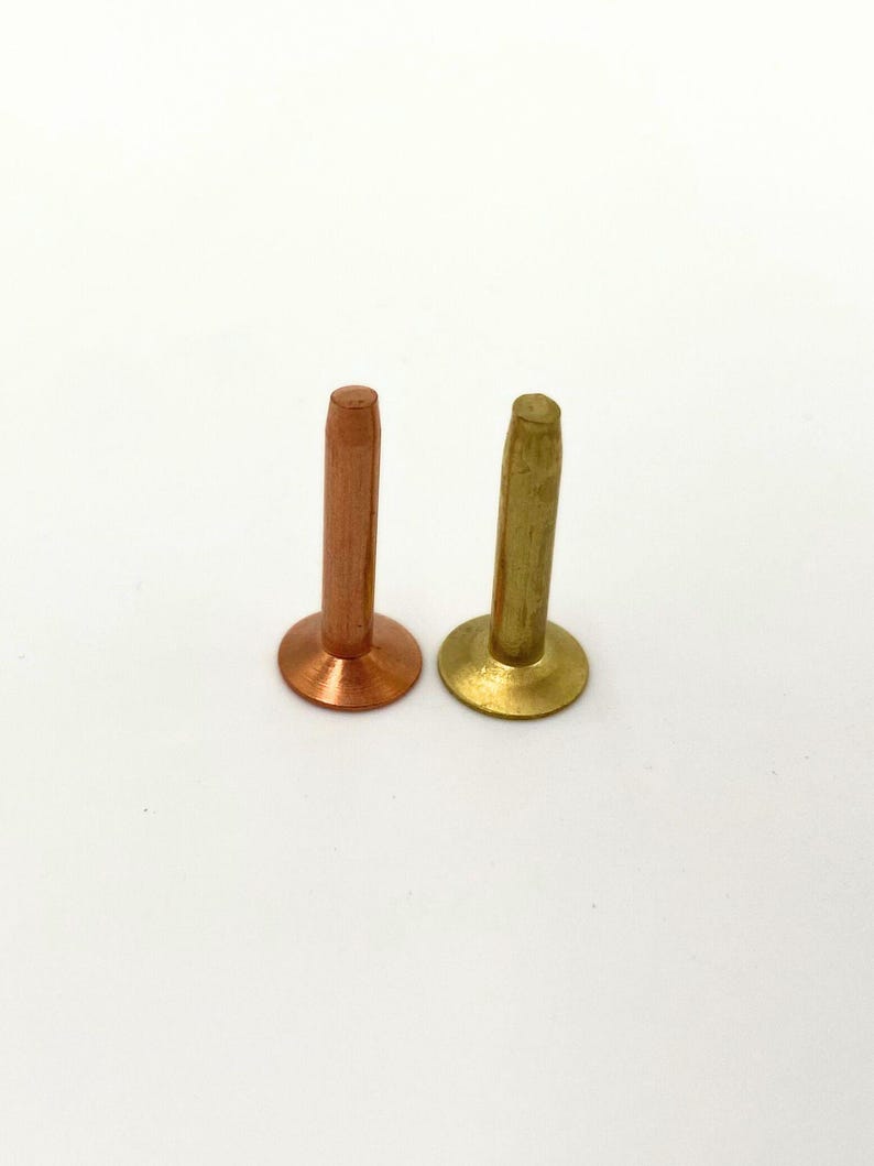 Pack of 10 Copper or 10 Brass Rivet and Burrs | Brass Rivets Massive ...