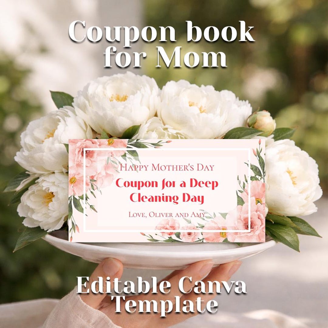 Mothers Day Coupon Book, Printable Vouchers for Mom, Customizable ...