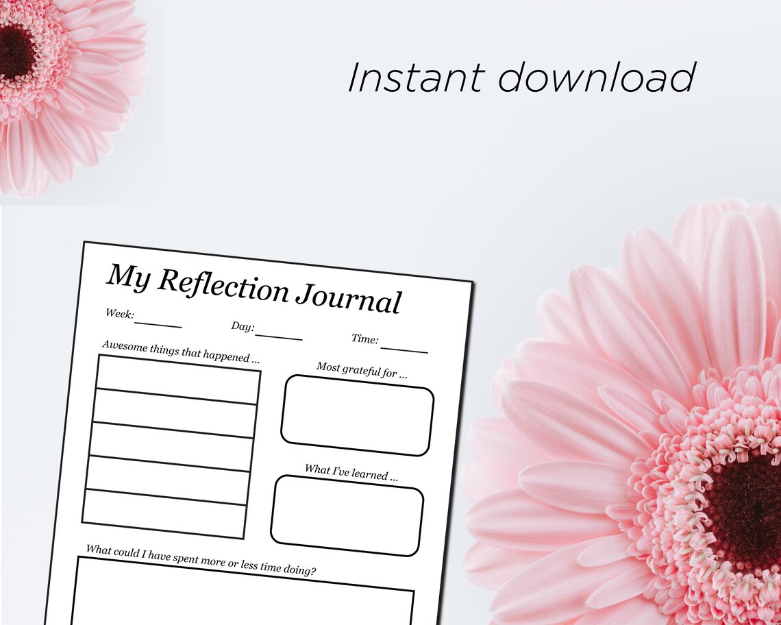 Reflection Journal Weekly Reflection Printable PDF Mental | Etsy