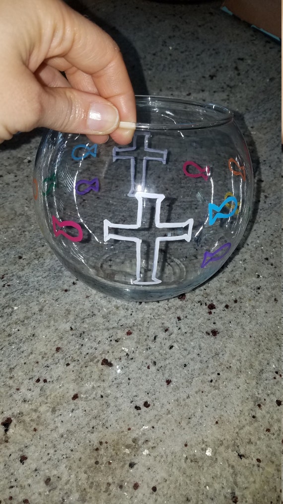 Rainbow Jesus Fish Bowl | Etsy