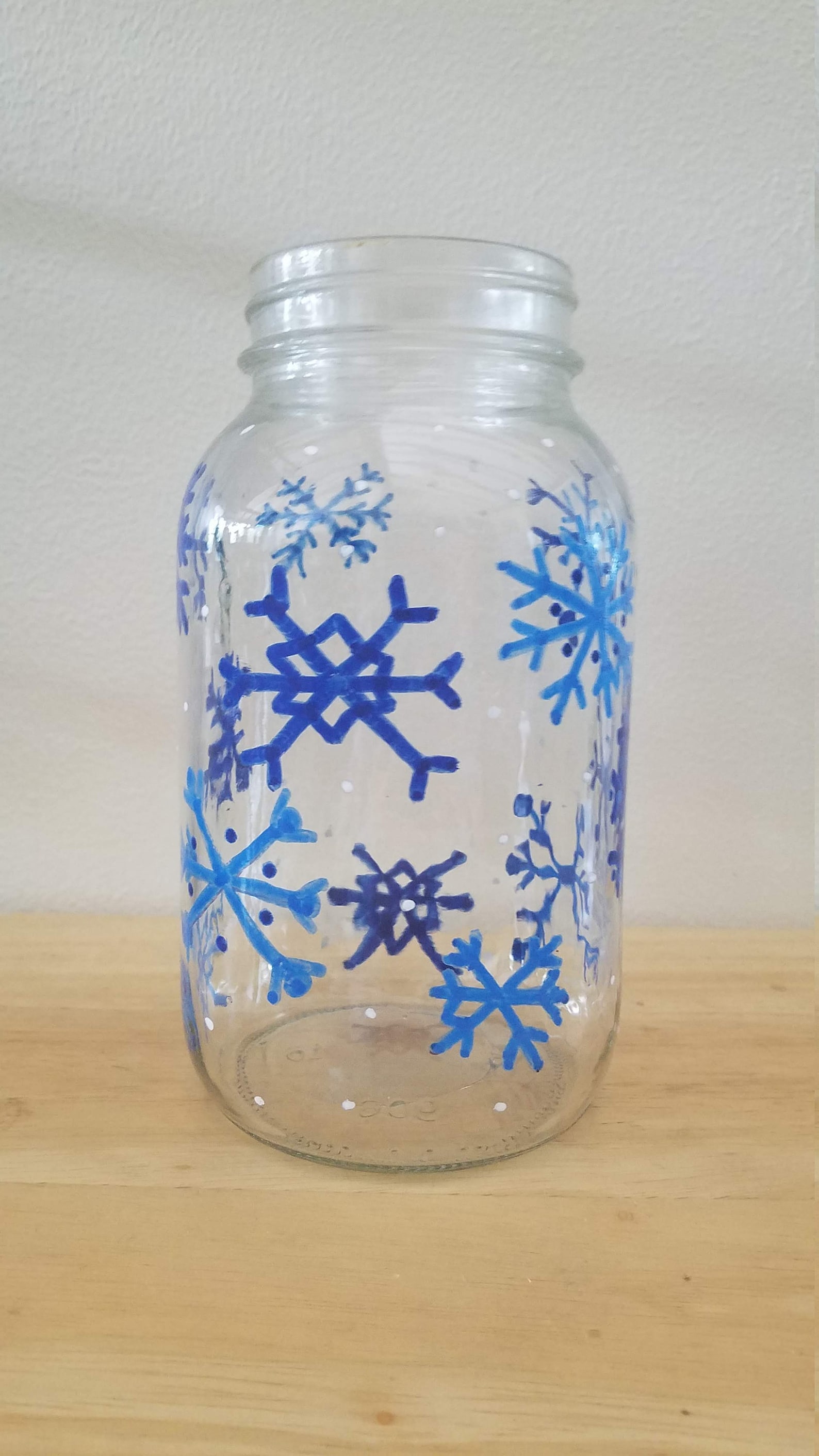 Mason Jar With Snowflakes - Etsy Sweden