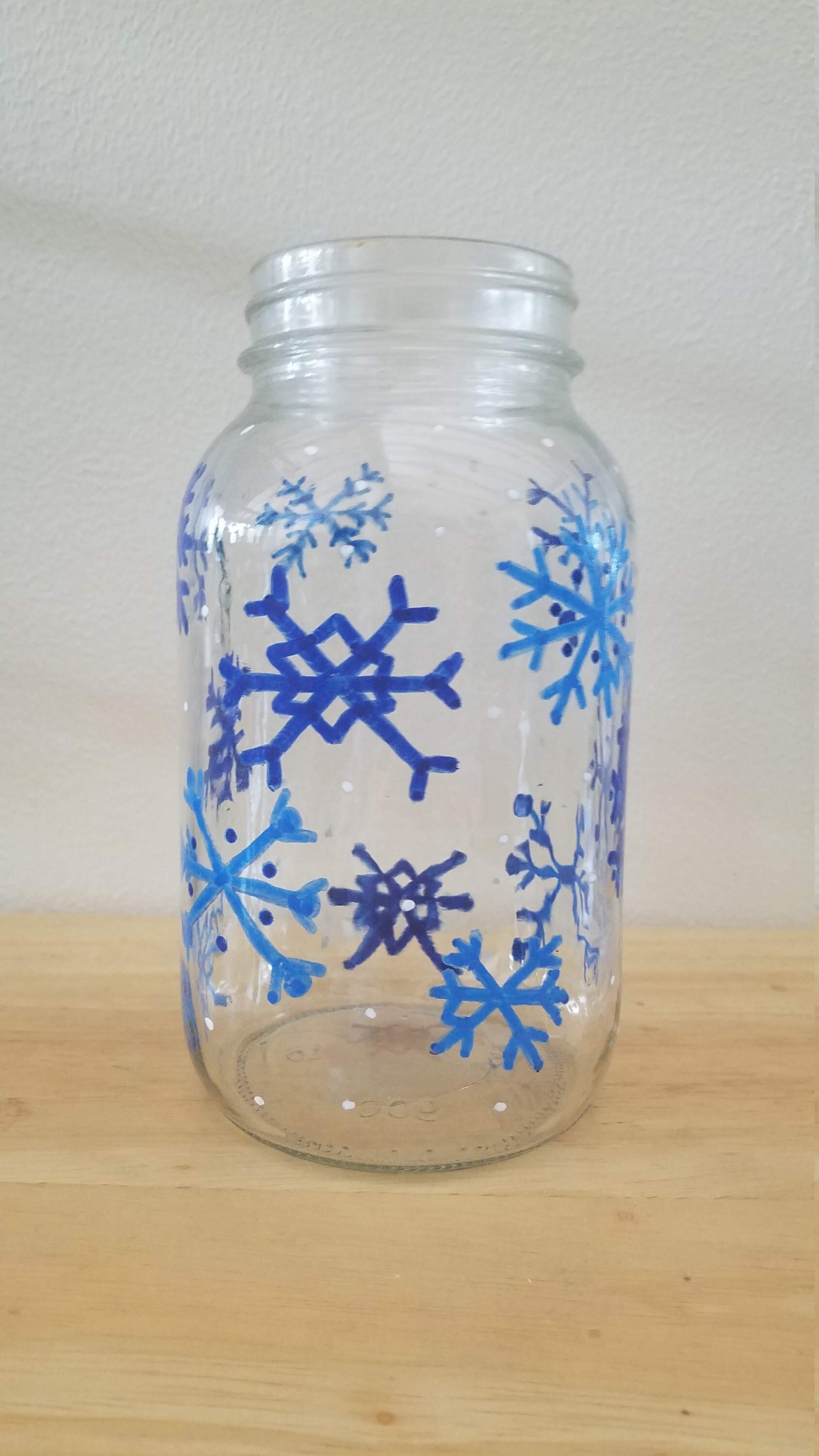 Mason Jar With Snowflakes - Etsy Sweden