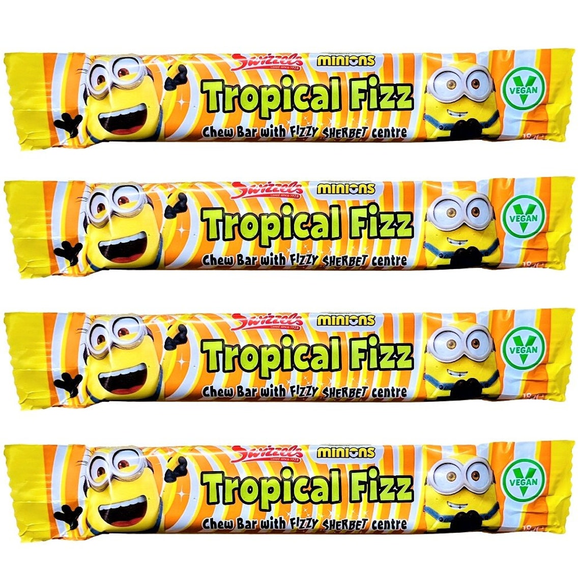 Swizzels Minions Tropical Fizz Chew Bars 4 Pack - Etsy