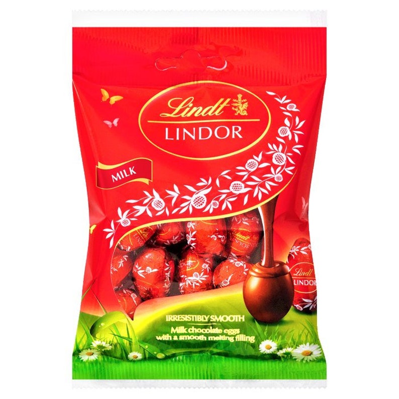 Lindt Lindor Milk Chocolate Mini Eggs With A Smooth Melting Filling 80g ...