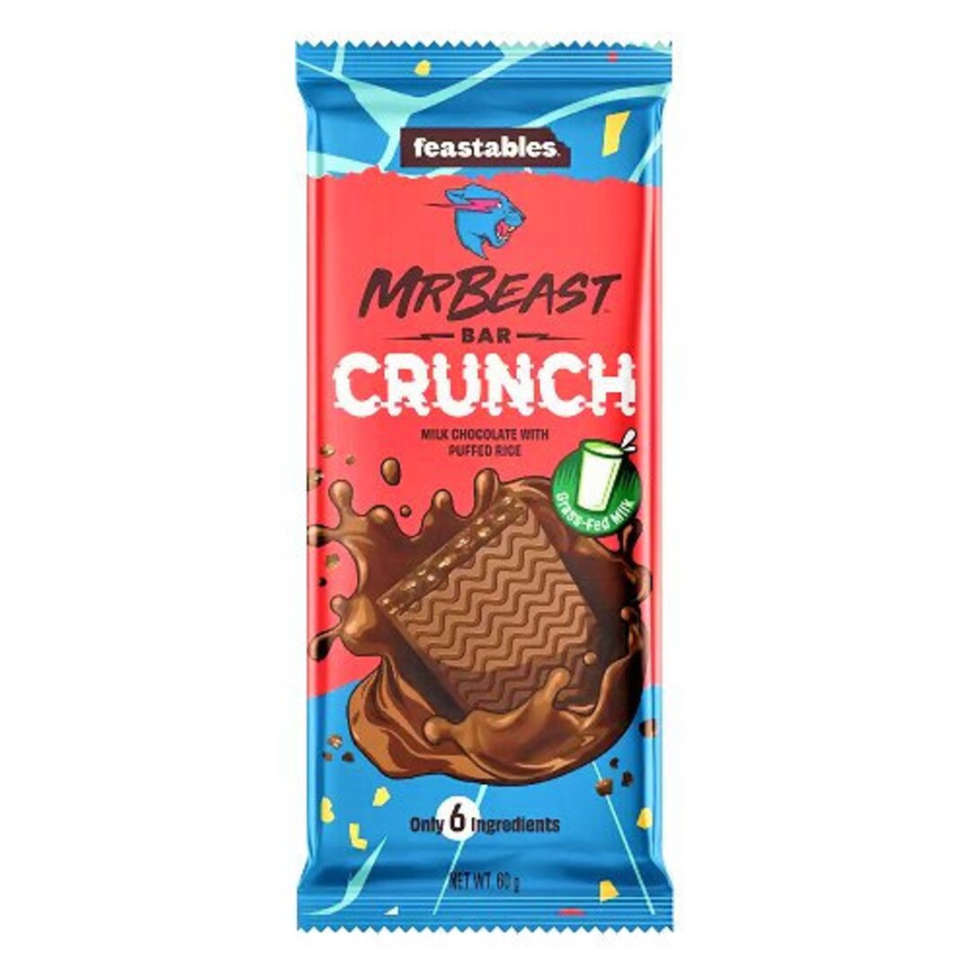 Feastables Mrbeast Milk Chocolate Crunch Bar 60g - Etsy