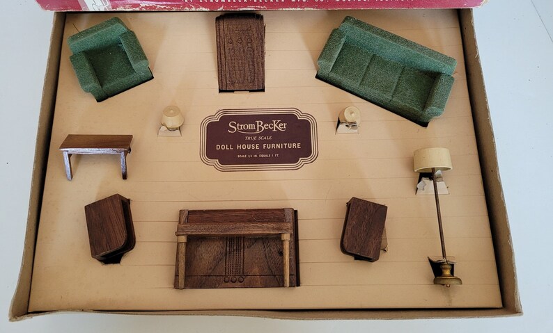 Strombecker Dollhouse Furniture Living Room in the Box - Etsy