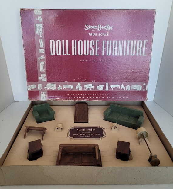 Strombecker Dollhouse Furniture Living Room in the Box | Etsy