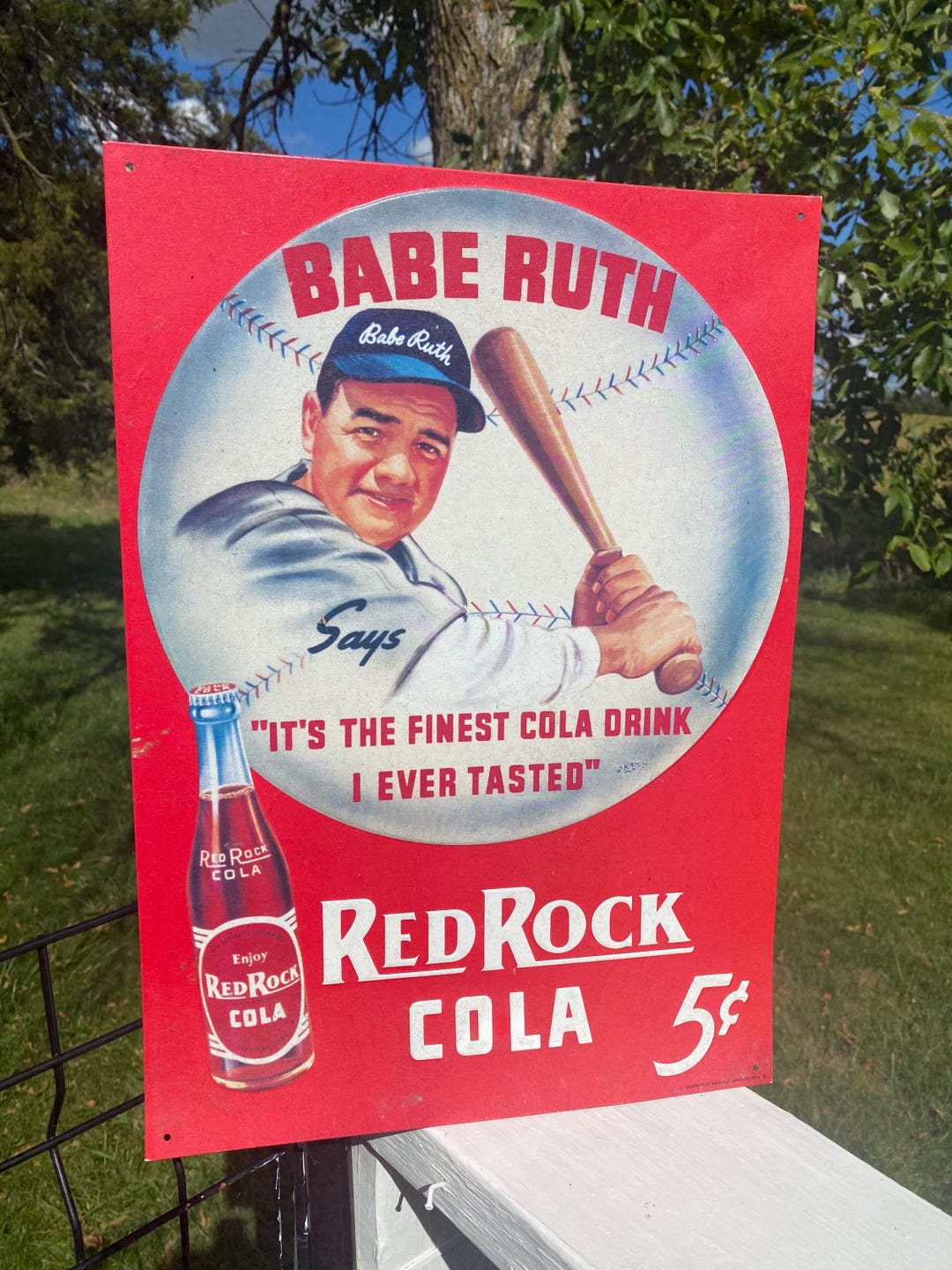 Vintage Babe Ruth Sign, Vintage Signs, Baseball Decor, Baseball Signs ...