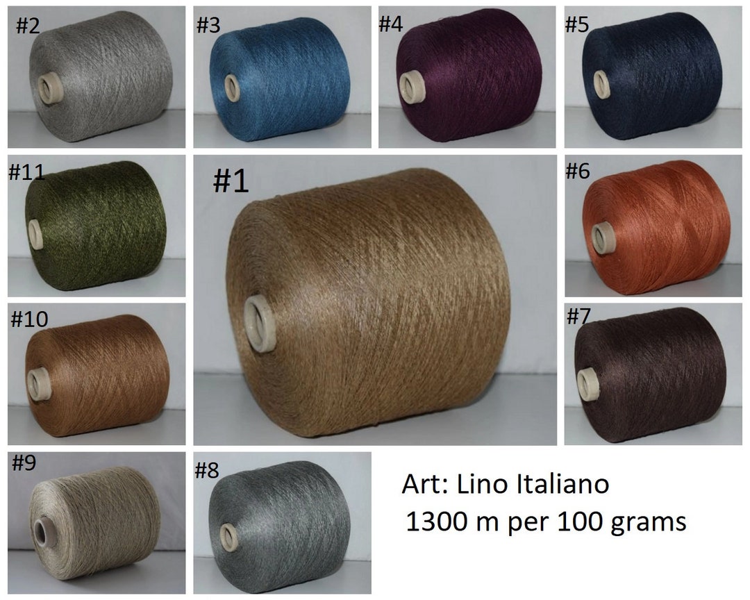 100 Grams 100% Linen, 1300 M per 100 Grams, Italian Fine Yarn, Yarn on ...
