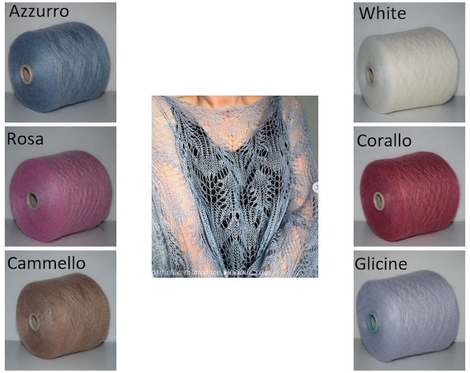 100% Mohair Yarn, Italian Fine Yarn, Yarn on Cone, Cone Yarn, Hand ...