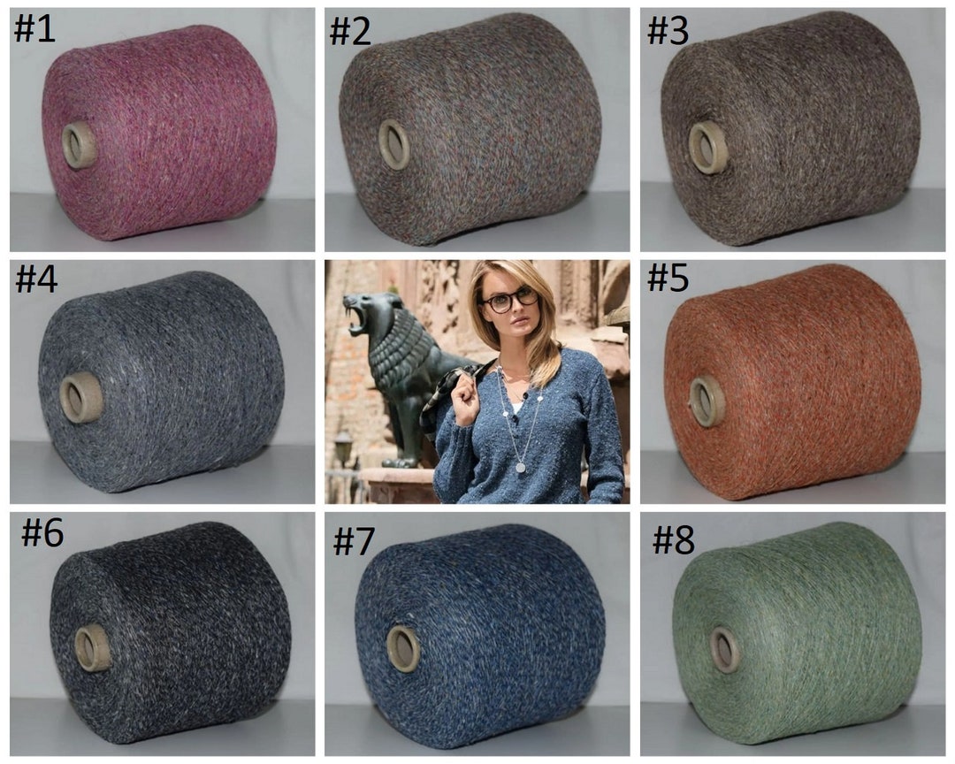 100 Grams 30/30/30/10% Bourette Silk/linen/viscose Italian Fine Yarn ...