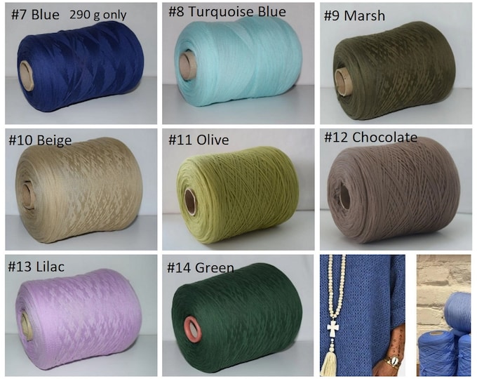 100 Grams 100% Cotton, 440 M per 100 Grams, Italian Fine Yarn, Yarn on ...