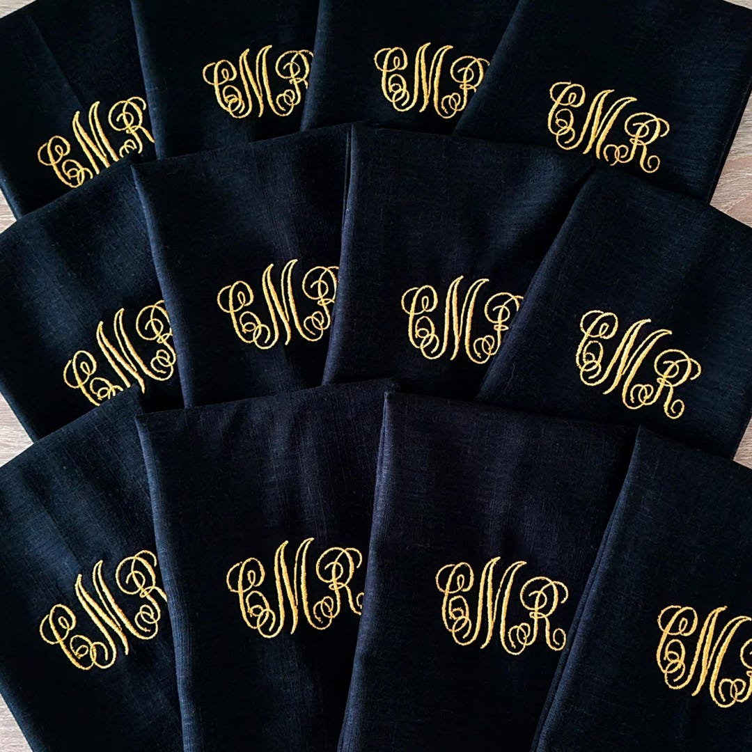 Monogrammed Linen Hair Bandana: Custom Embroidered Triangle Head Scarf ...