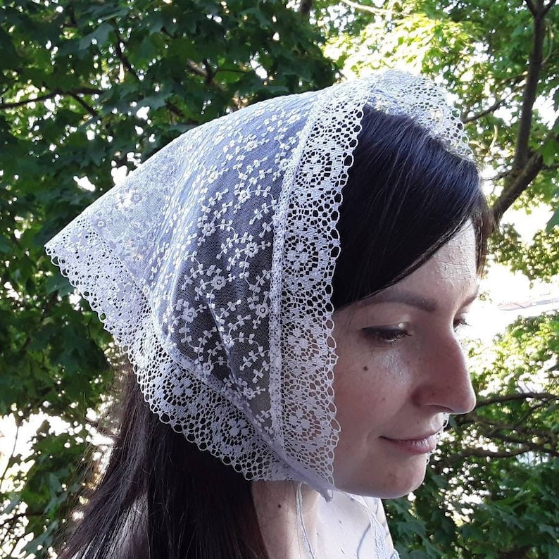 Sheer Lace Head Scarf Triangle for Women/ Hair Bandana/ - Etsy