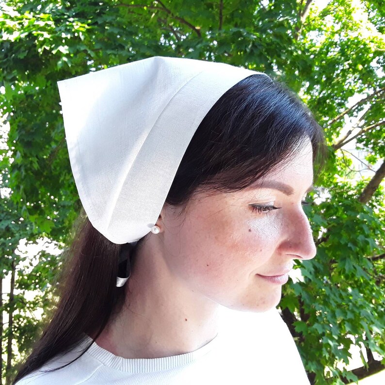 Christian Orthodox Head Cover. Triangle Veil Cotton. White | Etsy