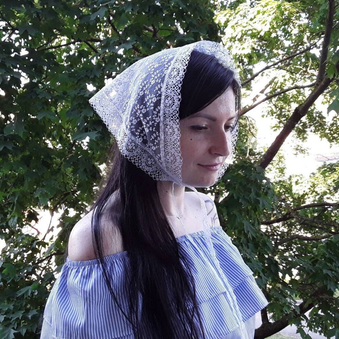 Sheer Lace Head Scarf Triangle for Women/ Hair Bandana/ - Etsy