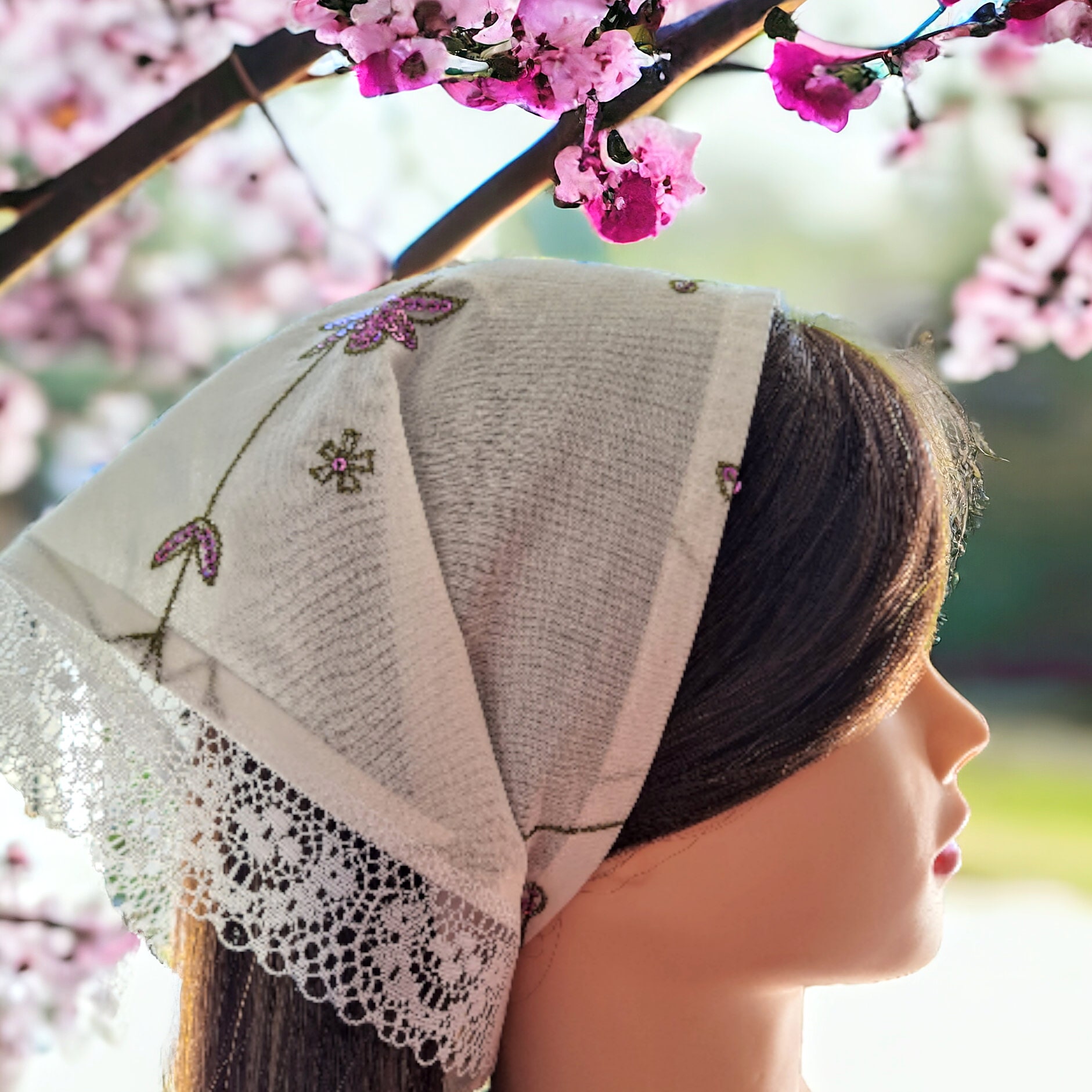 Church Head Covering/ Mantilla Chapel Veil for Mass/ Orthodox Christian ...