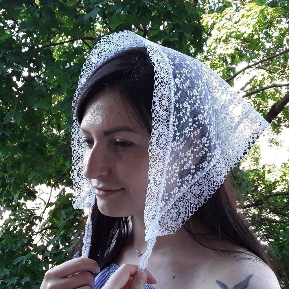 Sheer Lace Head Scarf Triangle for Women/ Hair Bandana/ - Etsy