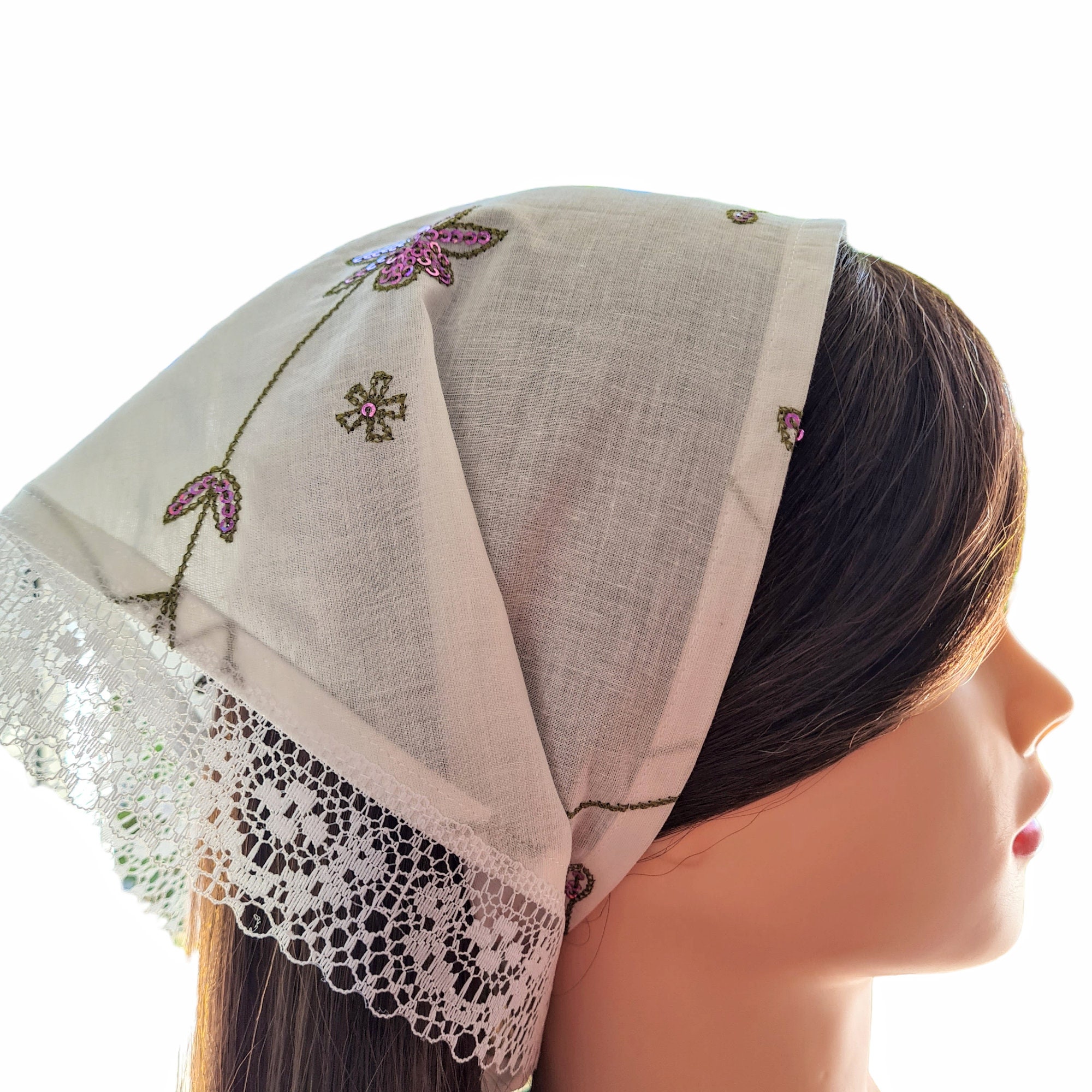 Church Head Covering/ Mantilla Chapel Veil for Mass/ Orthodox Christian ...