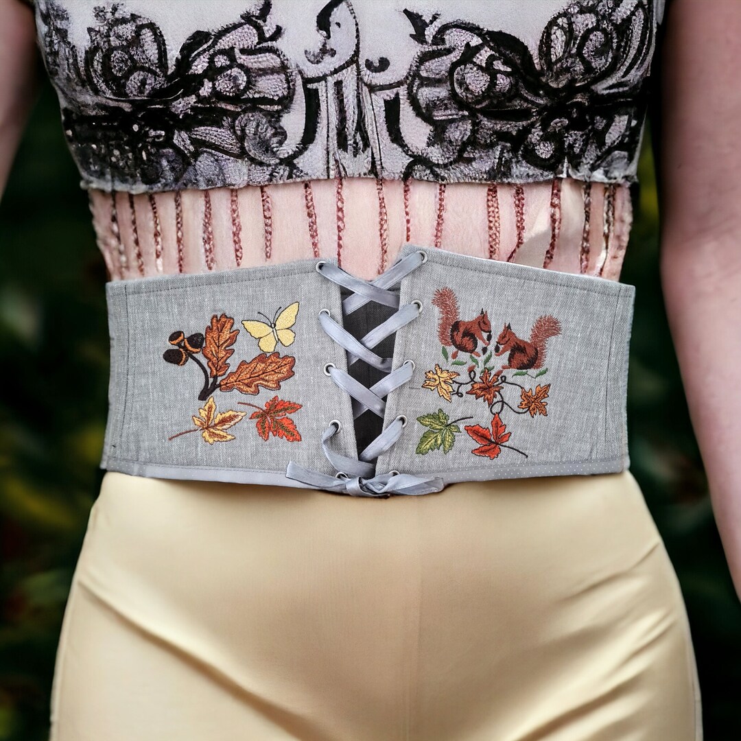 Lace up Boho Corset Belt Boned/ Linen Wide Belts Custom for Women ...