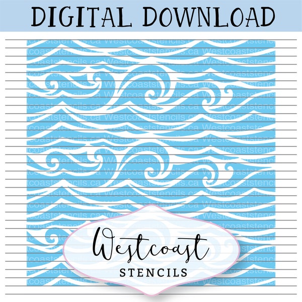 Waves Background Stencil Svg - Etsy