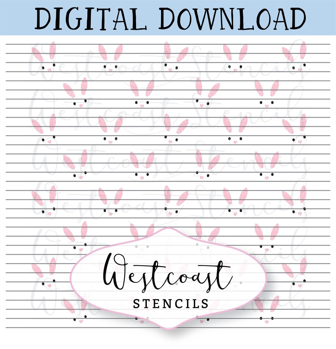 DIGITAL Bunny Face Background Stencil, Easter, Cookie Stencil, SVG, PNG ...