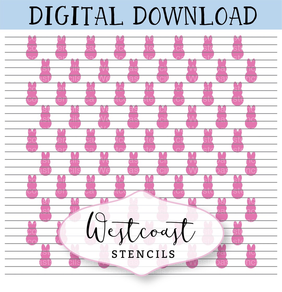 Bunny Peeps Stencil Cookie Stencil DIGITAL File SVG PNG Digital Stencil ...