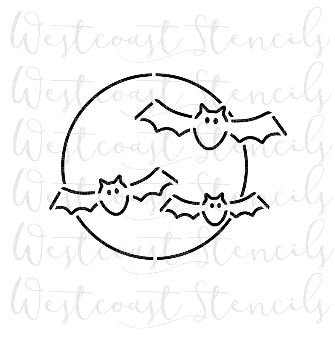 Moon and Bats Pyo Stencil Halloween Paint Your Own Cookie Stencil ...