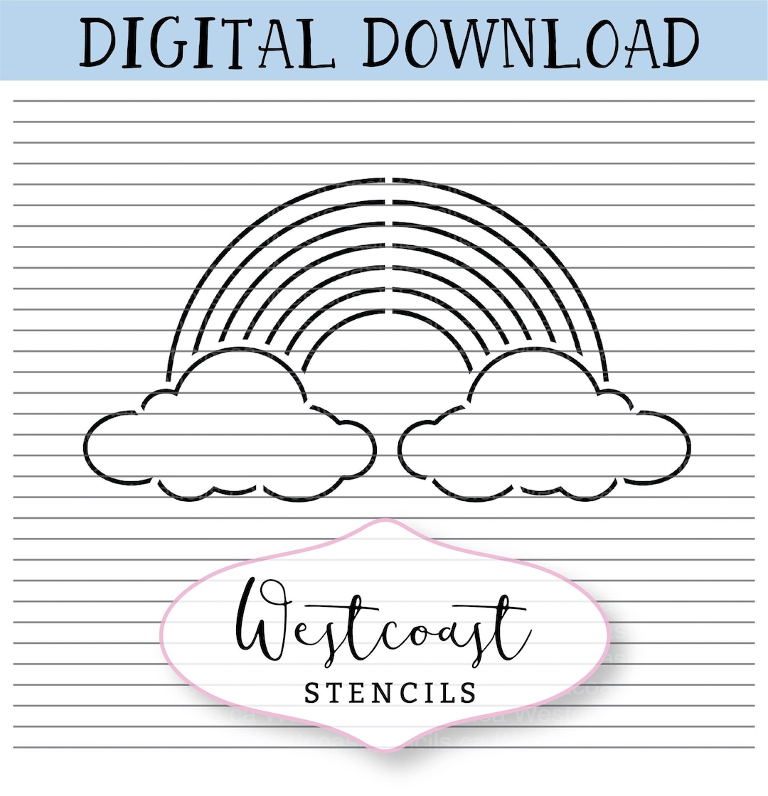 DIGITAL PYO Rainbow, Cookie Stencil, Svg, Png, Digital Download ...
