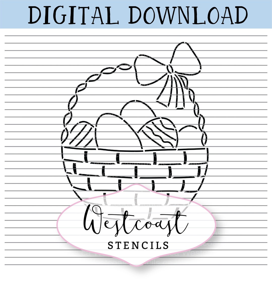 DIGITAL PYO Easter Basket, Cookie Stencil, Svg, Png, Digital Download ...