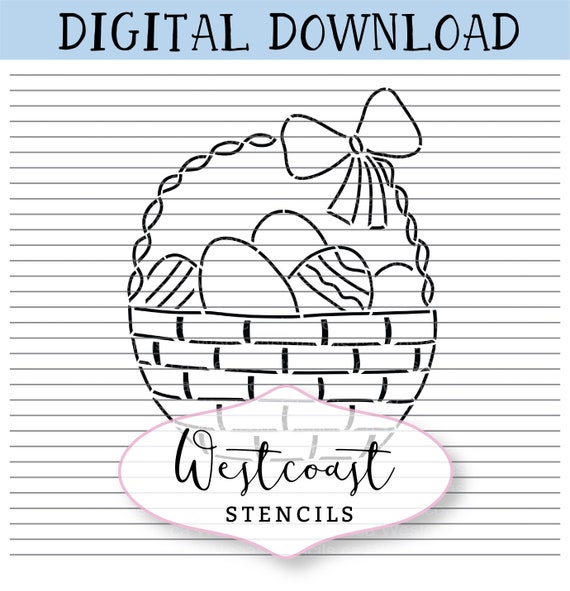 DIGITAL PYO Easter Basket Cookie Stencil Svg Png Digital - Etsy Canada