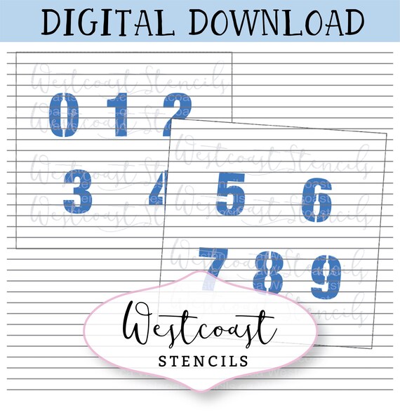 DIGITAL Large Block Number Stencil Cookie Stencil SVG PNG | Etsy