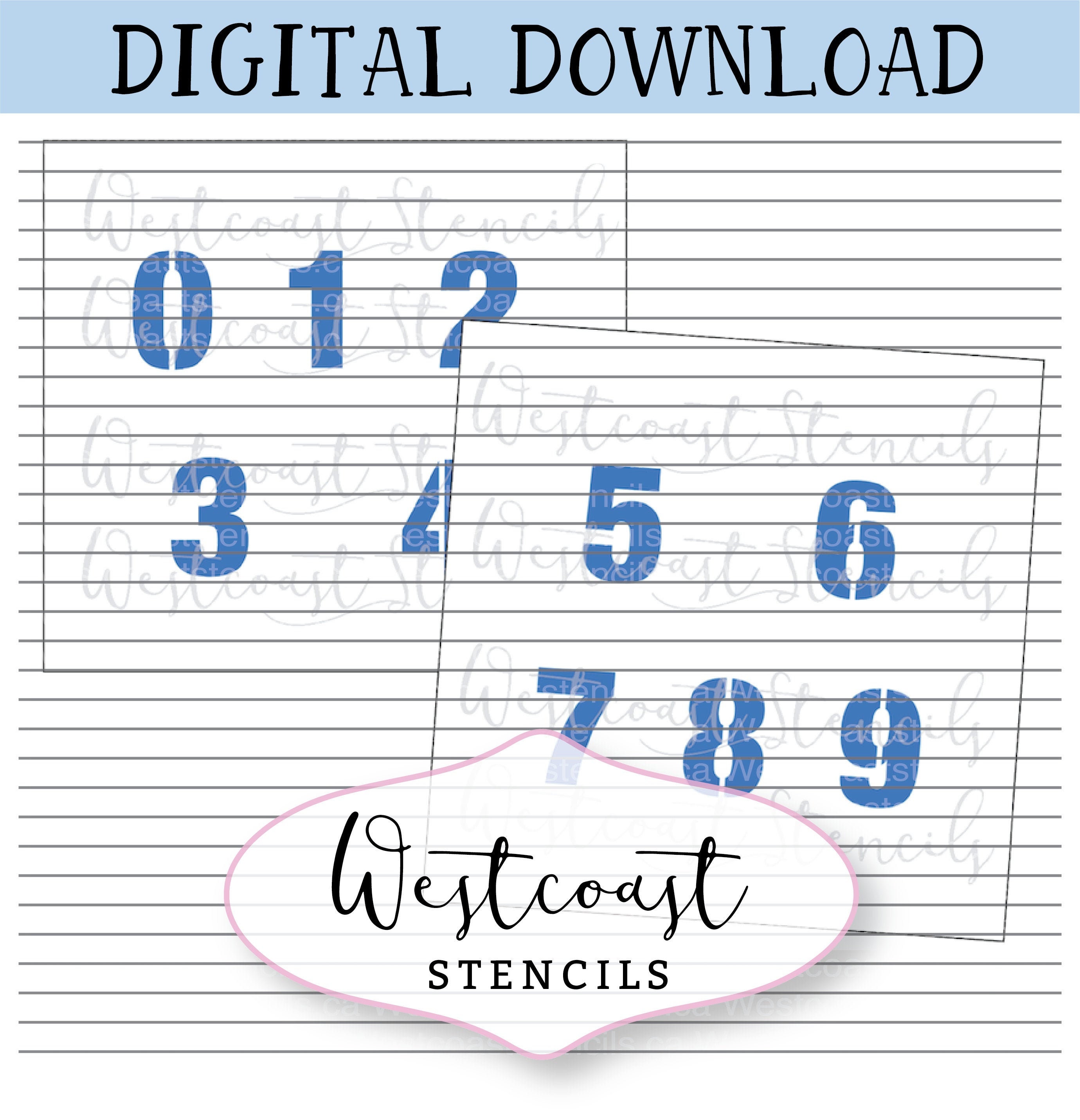 DIGITAL Large Block Number Stencil Cookie Stencil SVG PNG | Etsy